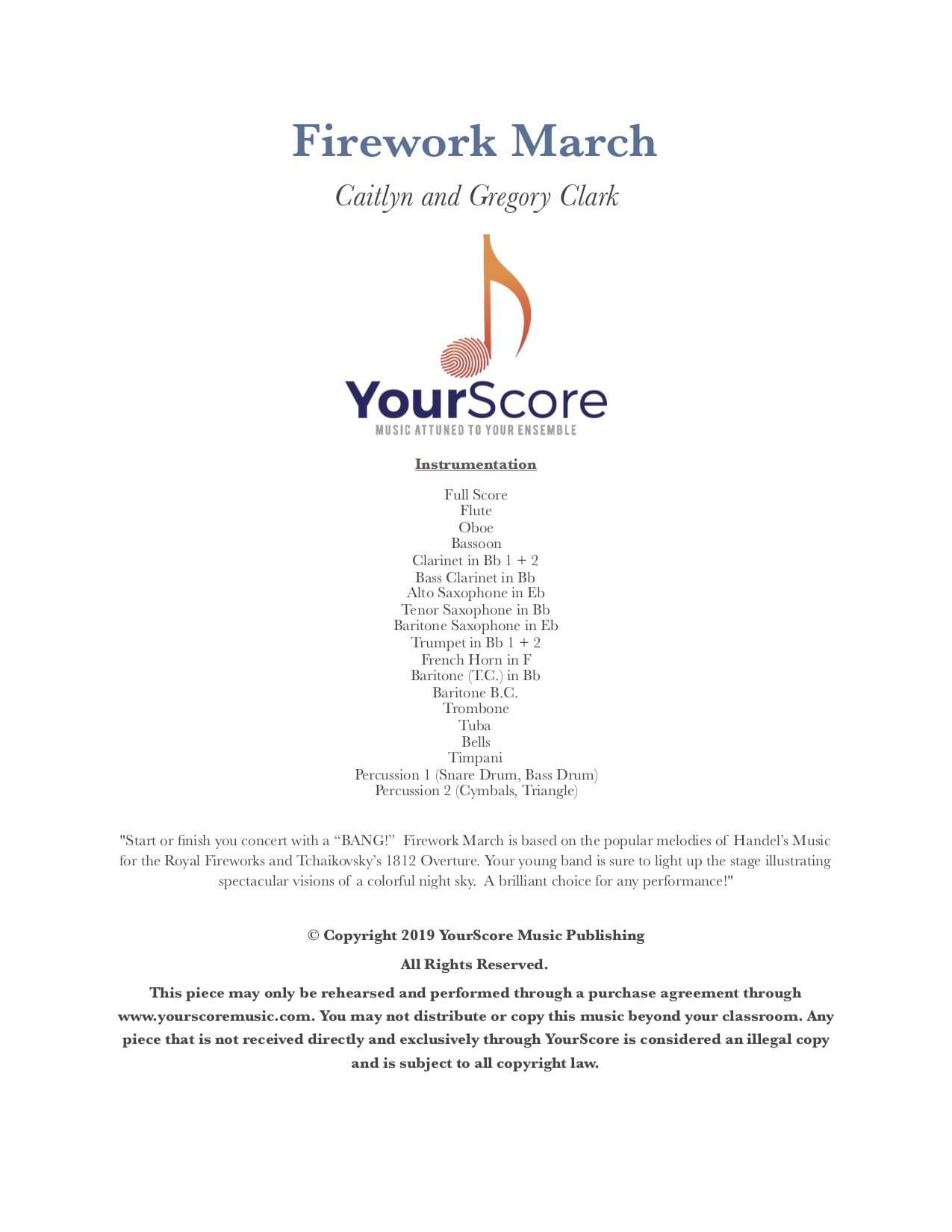 Firework March: Concert Band Sheet Music