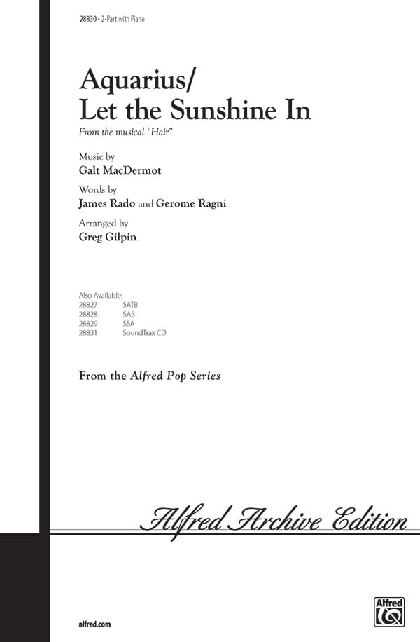 Aquarius / Let the Sunshine In - 2-Part: Choir Sheet Music